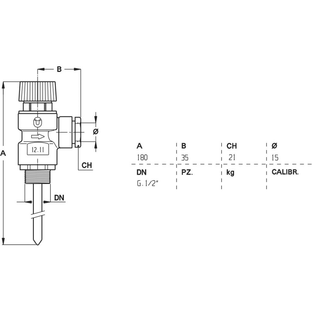 Double function safety valve temperature and pressure - Unival