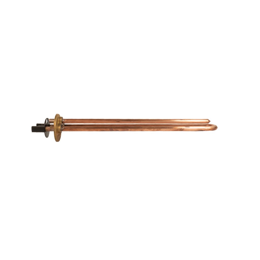 Straight heating element with circular flange ø48 Longer fastons - Unival