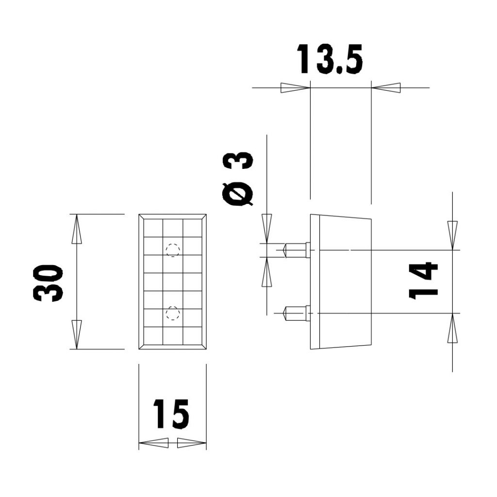 Red/white trapezoidal light indicator - Unival