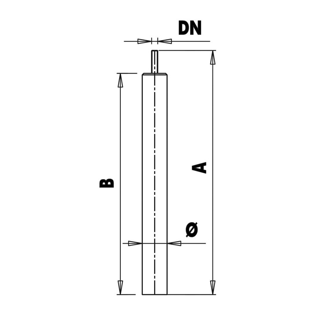 Magnesium anode ø 26 x 390 / connection m6 x 10 - Unival