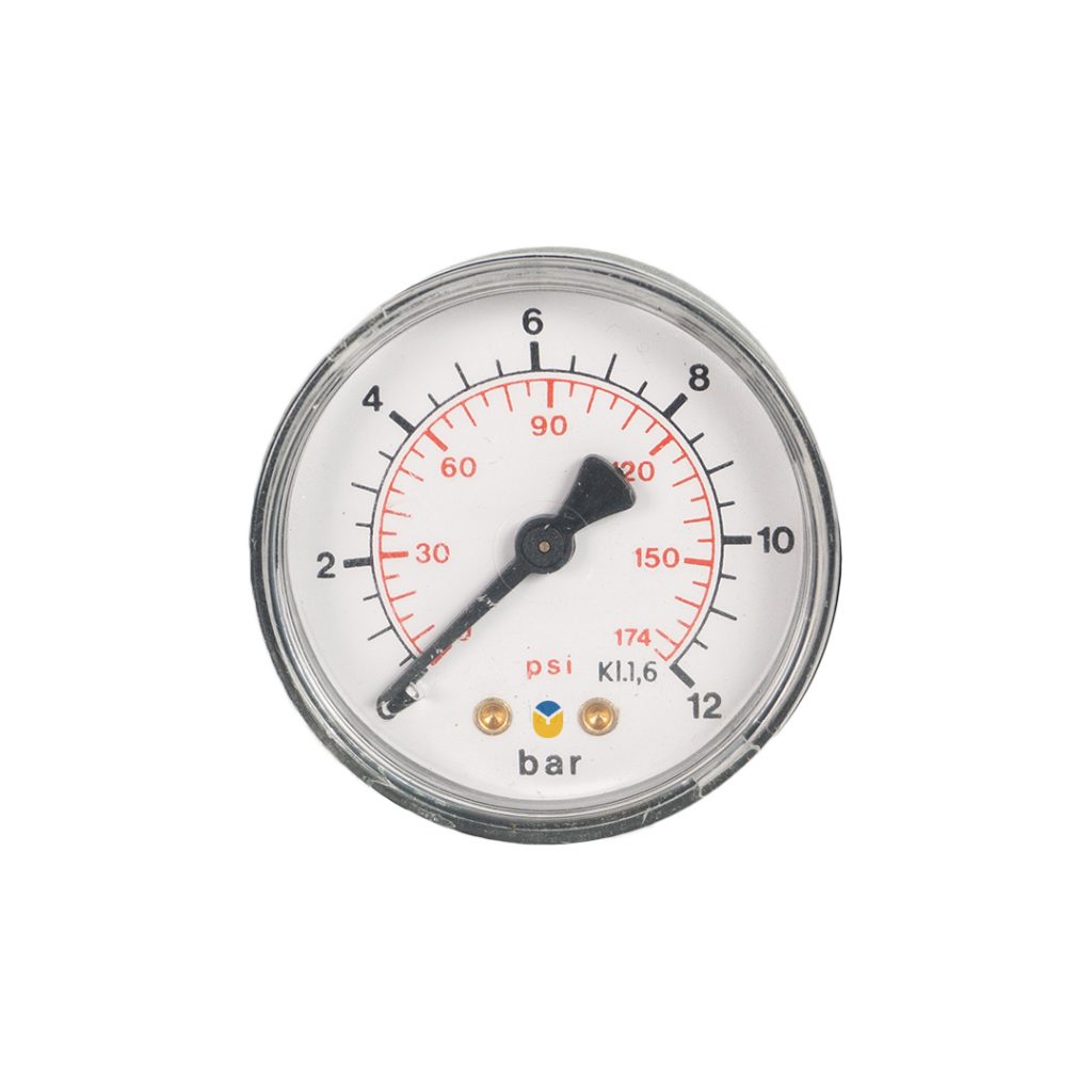 Manometer Ø 50, body abs black, back connection 1/4" - Unival