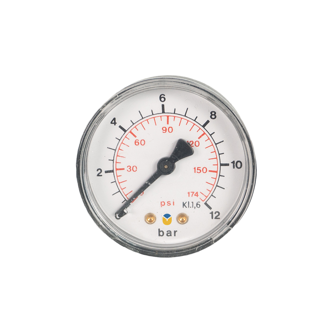 Manometer Ø 50, body abs black, back connection 1/4" - Unival