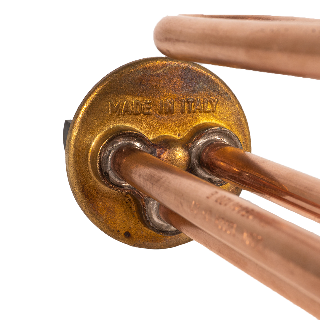 Curved heating element with circular flange ø48 Longer fastons - Unival