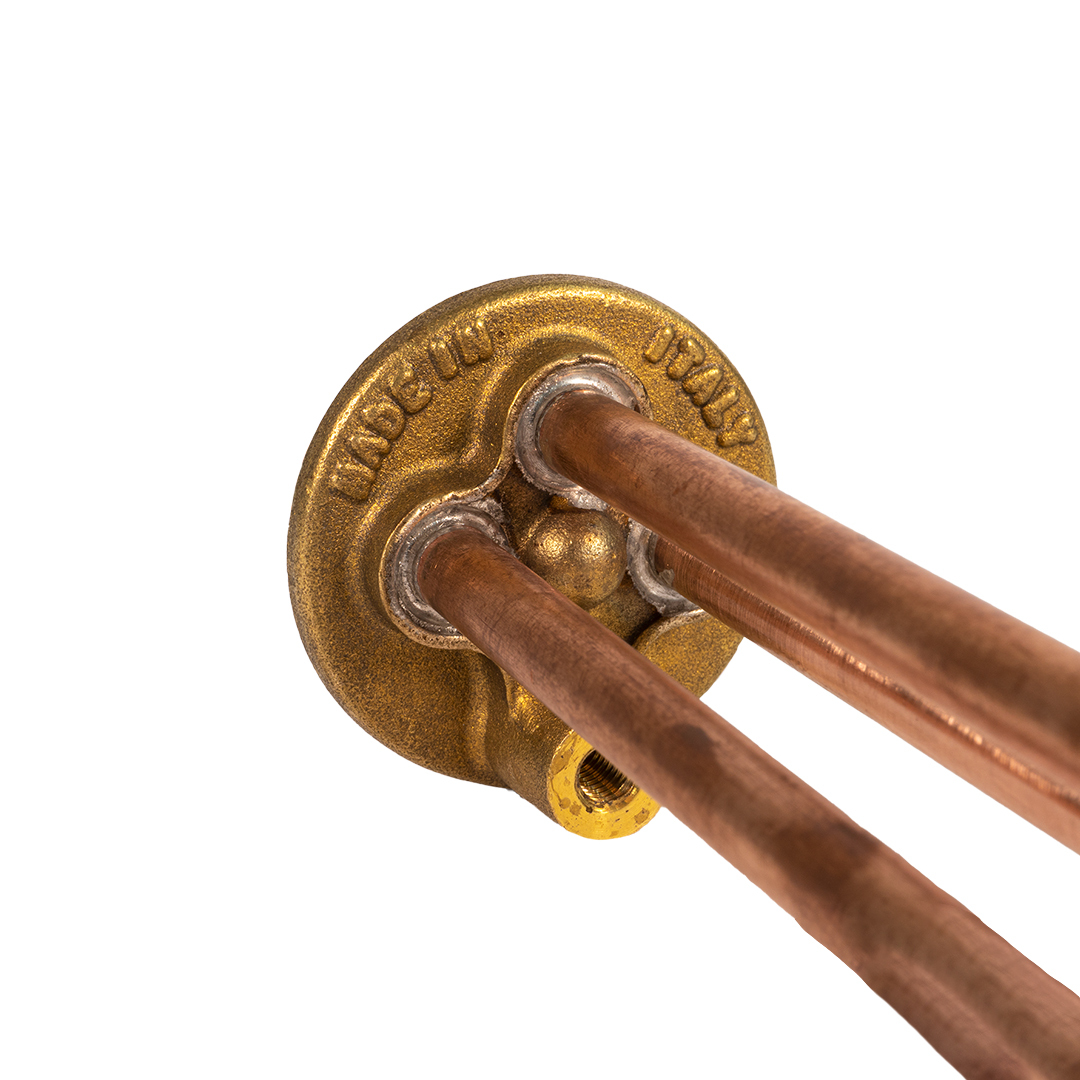 Straight heating element with circular flange ø48 with insert for anode ...