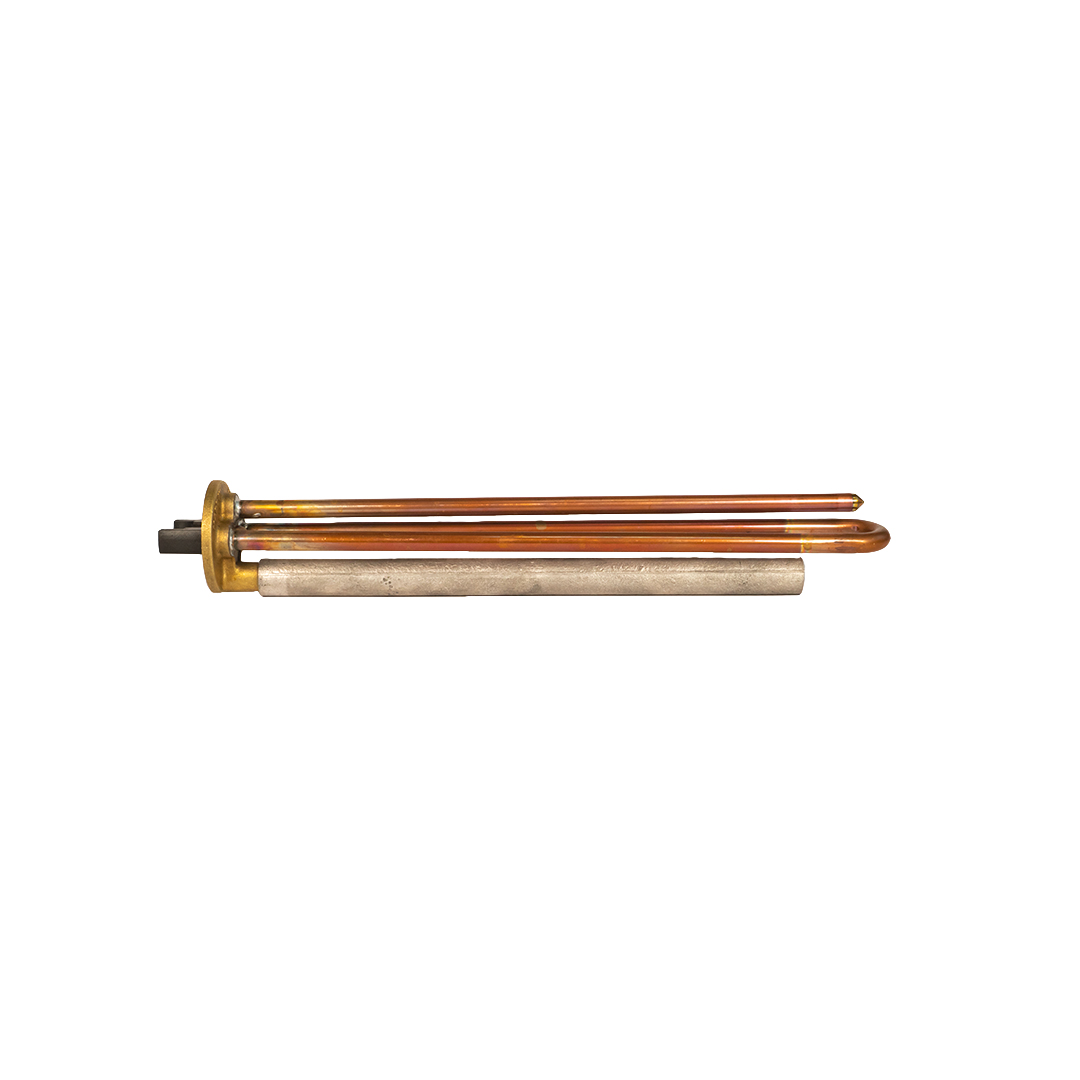 Straight heating element with circular flange ø48 with assembled anode ...