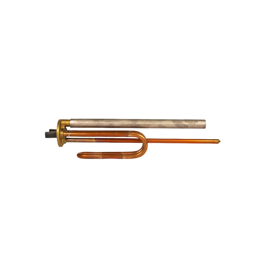 Curved heating element with circular flange ø 48 with assembled anode ...