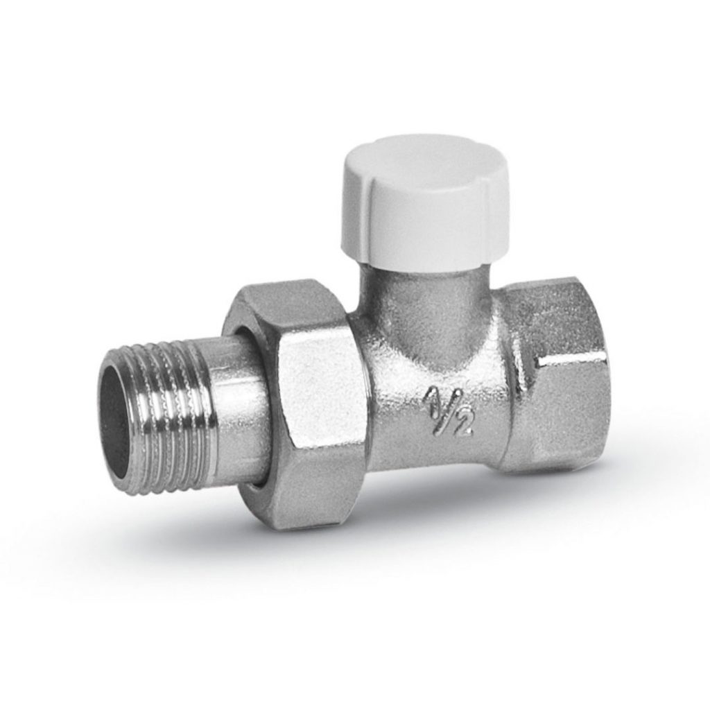 Straight radiator lockshield for iron tube - Unival