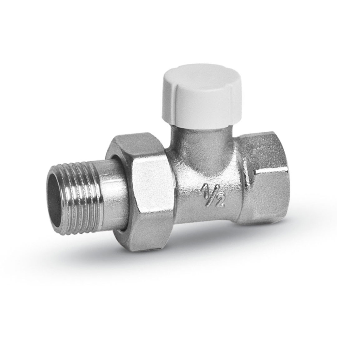 Straight radiator lockshield for iron tube - Unival