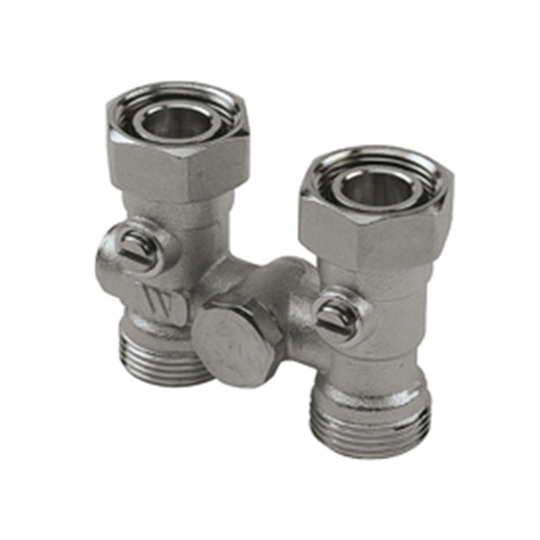 Double straight ball valve with by-pass - Unival